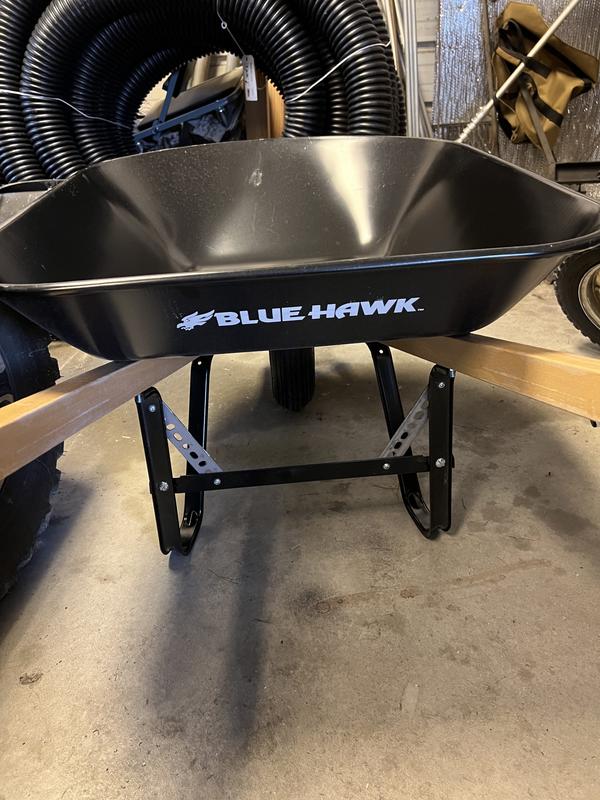 Blue Hawk 4-cu ft 1 Wheel Steel Push Wheelbarrow S4BH20 at Lowes.com