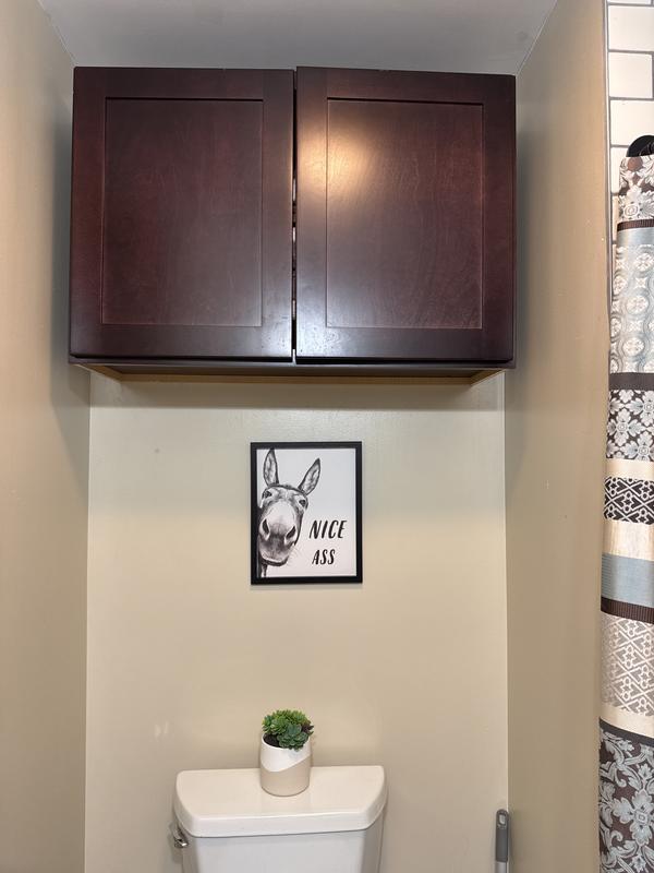 RELIABILT Parkstone 15-in W x 36-in H x 12-in D Wheat Rubberwood Wall ...