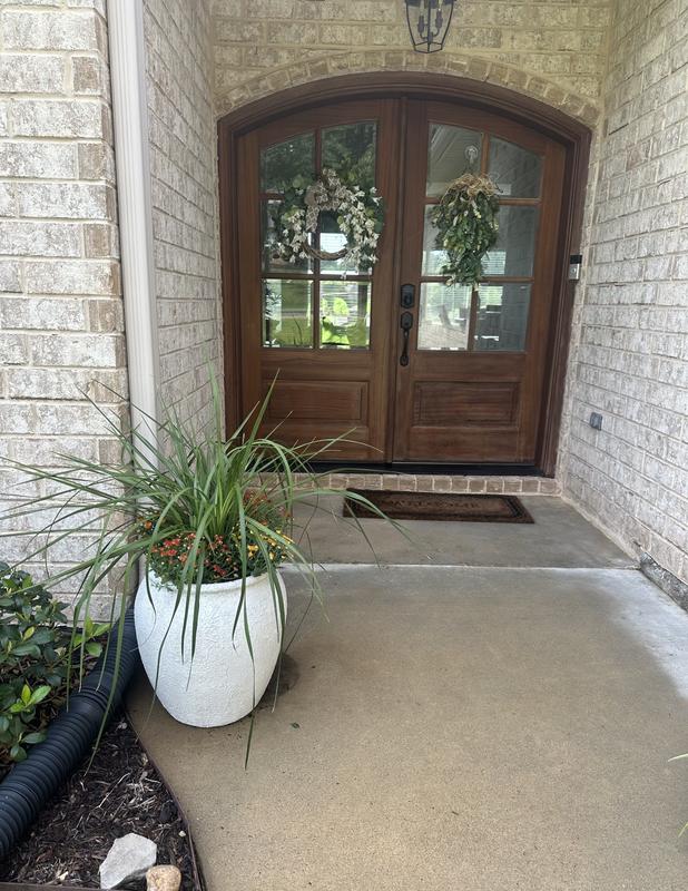 Shop allen + roth Round White Stone Outdoor Planter Collection at Lowes.com