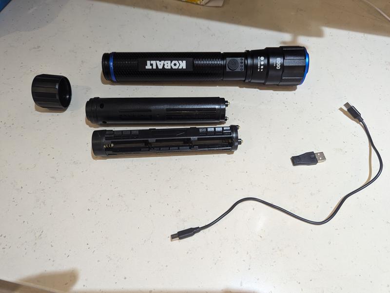 Kobalt 6000-Lumen 5 Modes LED Flashlight with Rechargeable with ...