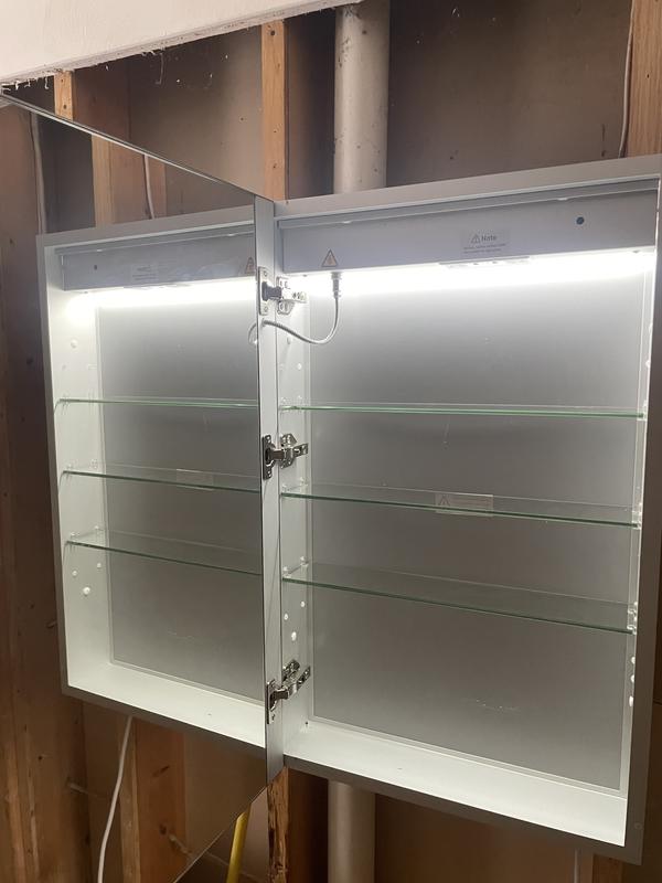 QueenFun Nova 48-in x 30-in Lighted LED Fog Free Surface/Recessed Mount ...