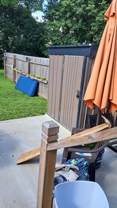 Vineego 5-ft x 3-ft PSS0BN Galvanized steel Metal Storage Shed in the ...