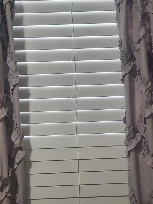 LEVOLOR Basics 2-in Slat Width 31-in x 64-in Cordless White Faux Wood Room Darkening Horizontal ...