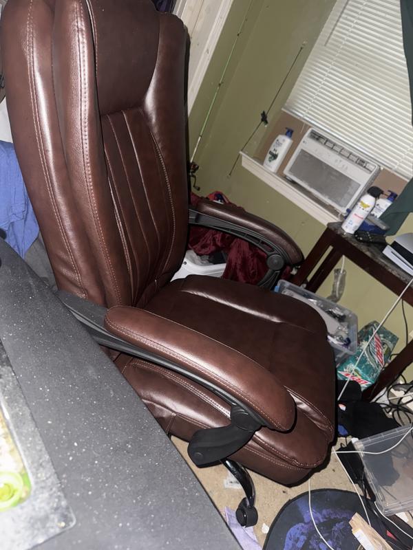 NOBLEMOOD Set of Brown Contemporary Ergonomic Adjustable Height Swivel ...