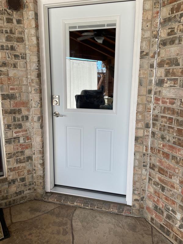 JELD-WEN 32-in x 80-in x 4-9/16-in Steel Right-hand inswing Primed ...