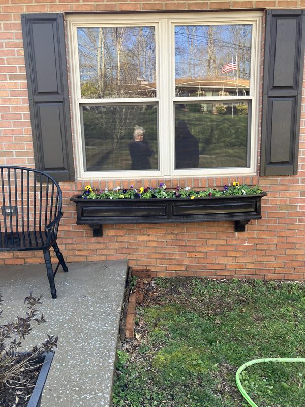 Mayne Rectangle 7.1-in W Large White Resin Outdoor Window Box Self ...