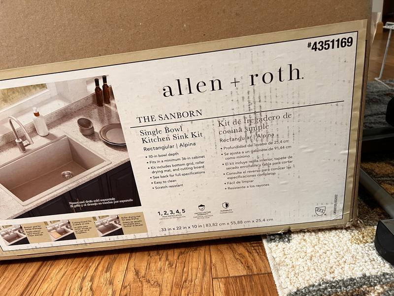 allen + roth Sanborn Sink Set Dual-mount 33-in x 22-in Alpina Granite ...