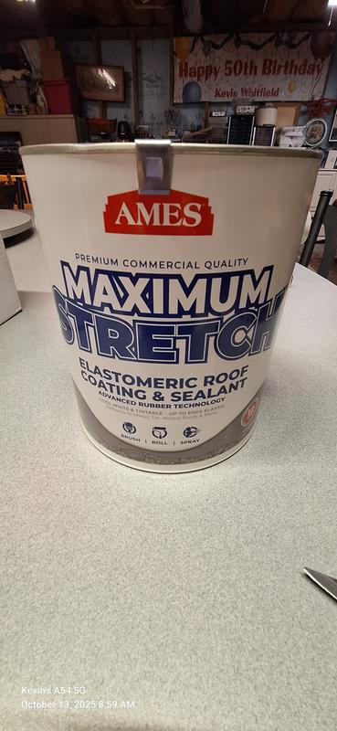 AMES Maximum-Stretch 1-gallon White Elastomeric Reflective Roof Coating ...