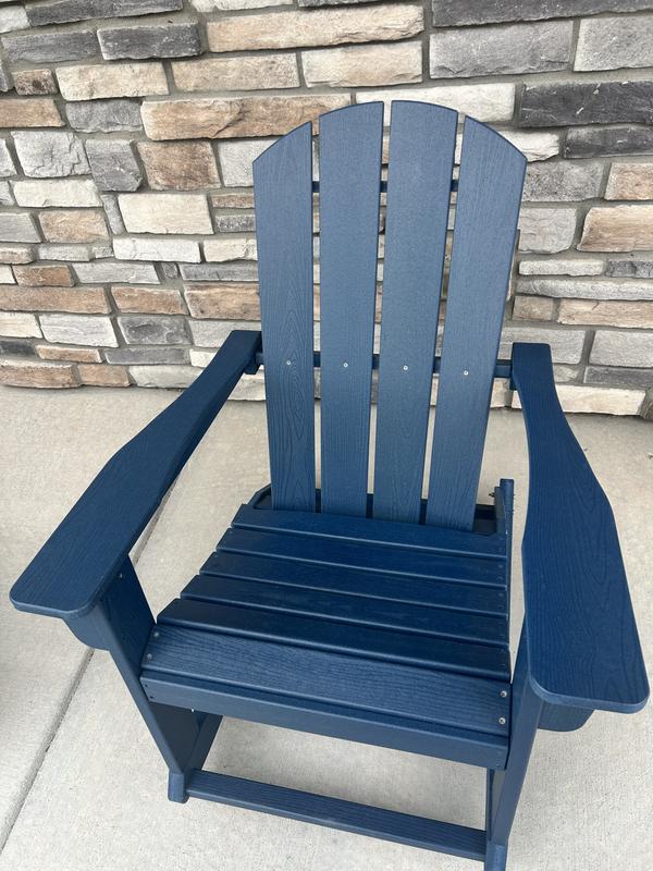 JEAREY 2- Piece Patio Porch Rocker Set of 2 Red HDPE Frame Adirondack ...