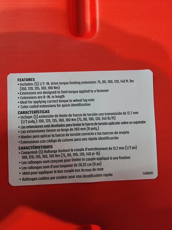 CRAFTSMAN 5-Piece 1/2-in Drive 8-in Socket Extension CMMT98356 at Lowes.com