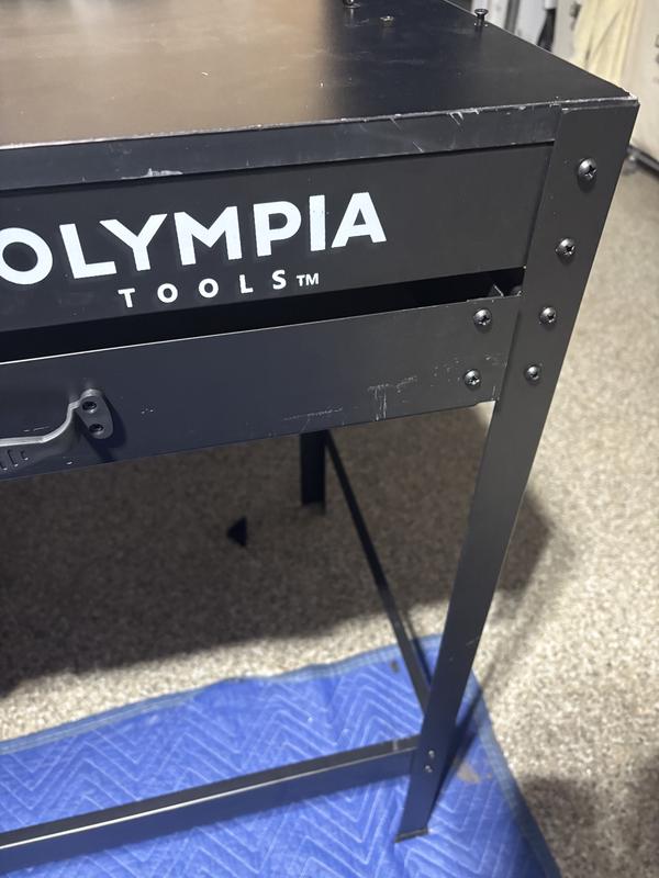 Olympia Tools 48-in L x 35-in H 2-Drawers Black Steel Work Bench 410 ...