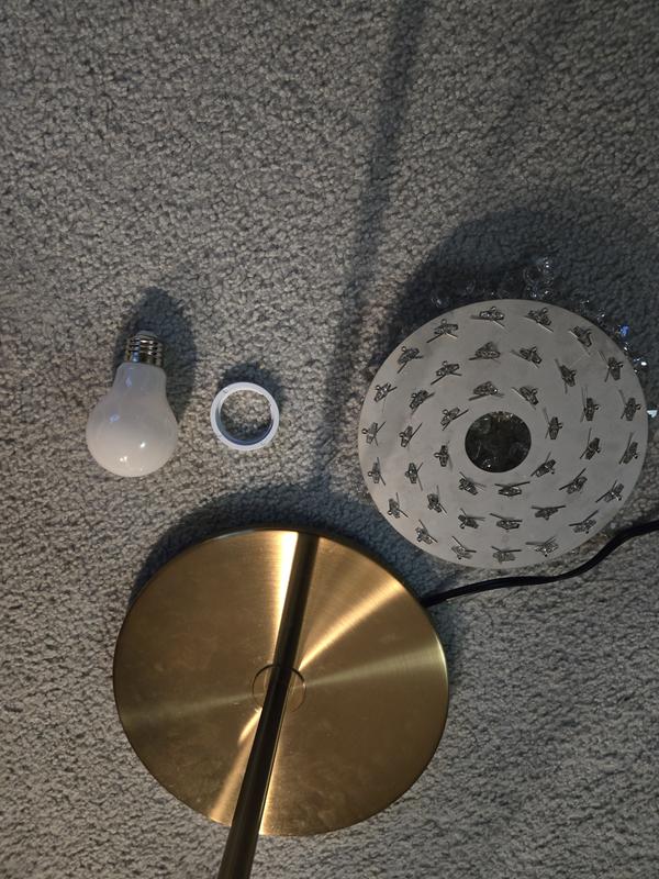 Parrot Uncle 57.6-in Gold Arc Floor Lamp with Crystal Shade in the ...
