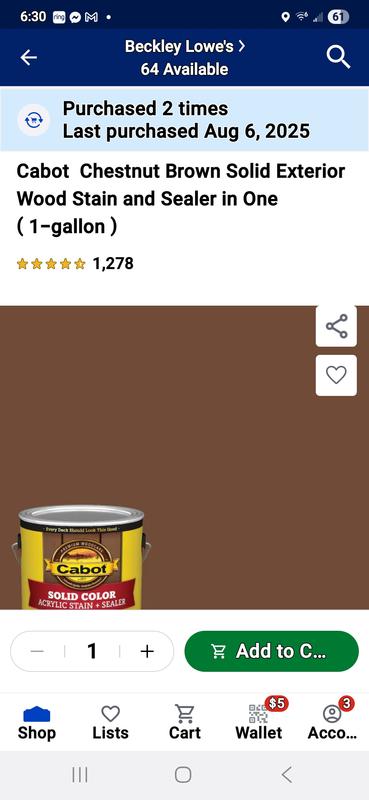 Cabot Dark Slate Solid Exterior Wood Stain and Sealer (Half-pint) DARK ...