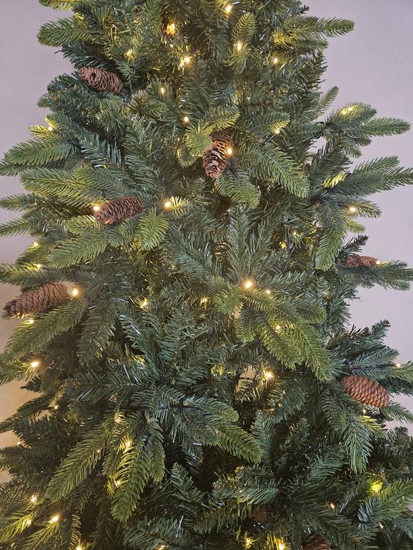 U-HOMY 7.5ft Pre-lit Christmas Tree with 500 Incandescent Warm White ...