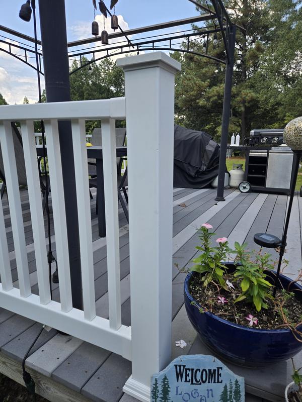 Trex 4-in x 4-in x 4-ft Classic White PVC Deck Post sleeve in the Deck ...