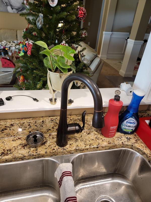 Moen Arbor Oil rubbed bronze Single Handle Deck-mount Pull-down Kitchen ...