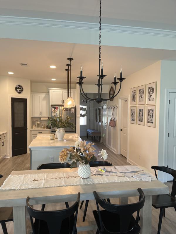 LNC Dolohovstrout 47.2'' 12 -Light Matte Black Farmhouse Bare bulb For ...