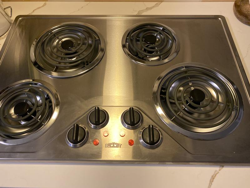 Summit Appliance 30-in 4 Burners Coil Stainless Steel Electric Cooktop ...