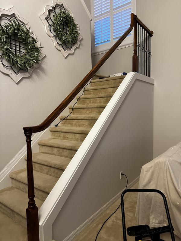 EverTrue 42-in x 0.5-in Single basket Matte Black Wrought iron Stair ...