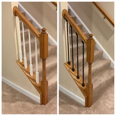 L.J. Smith Stair Systems 44-in x 0.5-in Matte Black Wrought iron Pin ...