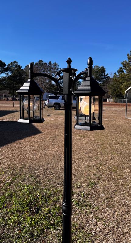 allen + roth Lamp Post Black Hardwired Incandescent Post light in the ...