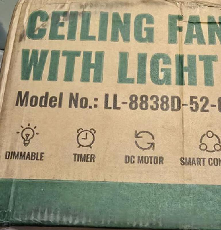 SILJOY 52-in Gray Ceiling Fan with Grey or Oak Color Blades Ceiling Fan ...