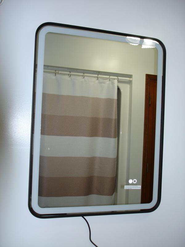 Forclover 24-in x 32-in Framed Rectangle Dimmable Lighted Fog Free ...