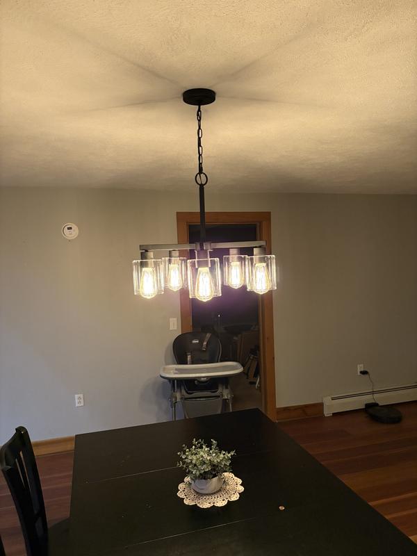 allen + roth Evans 5 -Light Matte Black Transitional For Use in ...