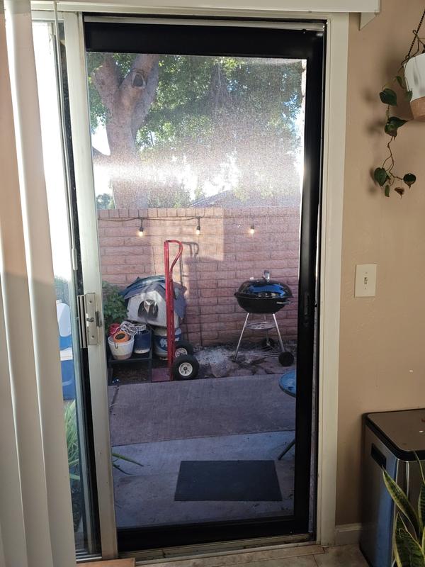 RELIABILT Universal reversible Screen door 72-in x 80-in Black Aluminum ...