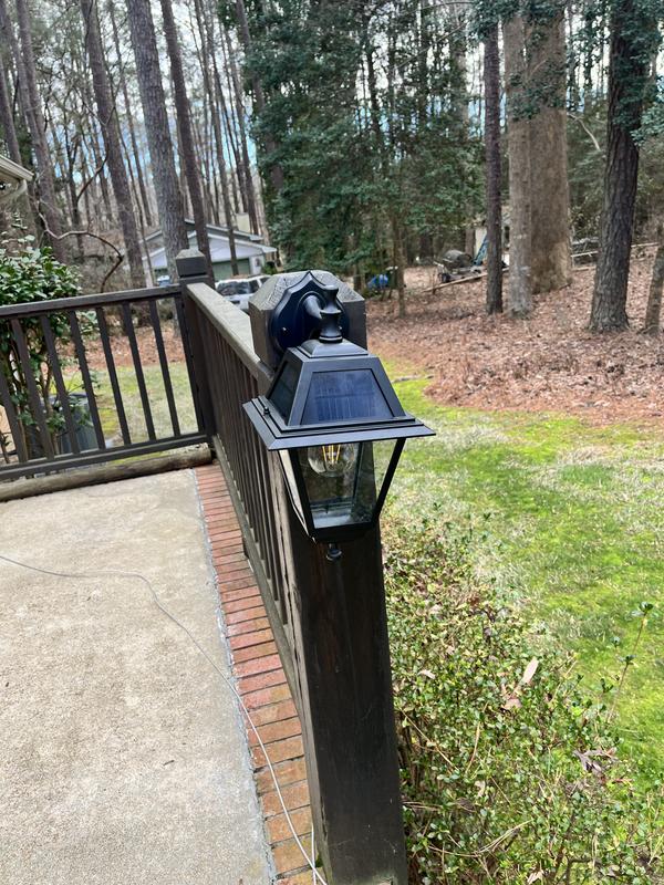 allen + roth Solar Wall Lantern 1-Light 14.37-in H Matte Black Solar ...