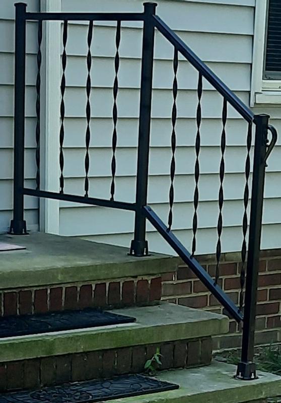 Gilpin Steel railing bracket set 0.875-in x 2.0-in Black Painted ...