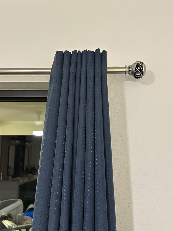 Hart & Harlow Fiona 1-in 160-in to 240-in Black Steel Single Curtain ...