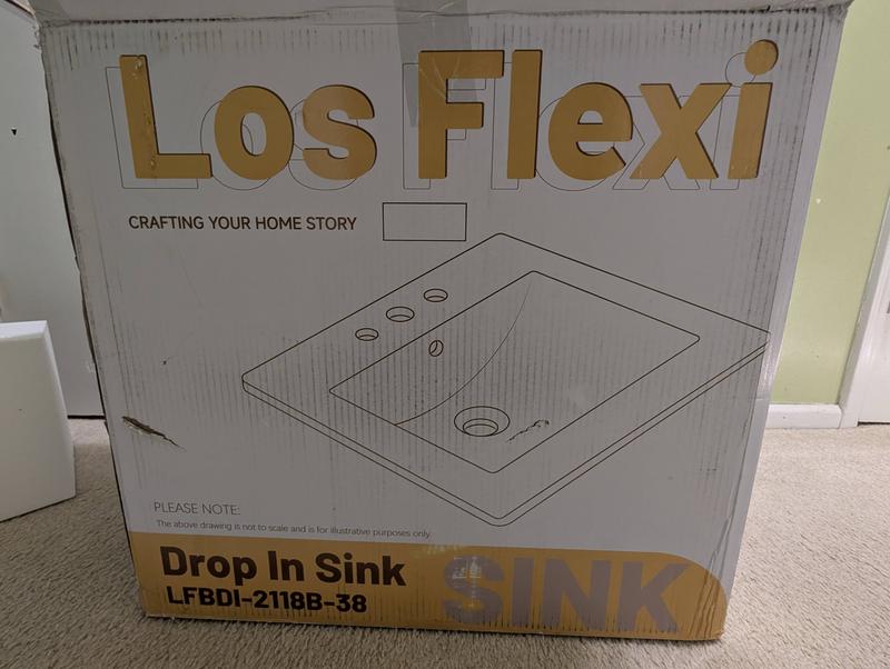 Los Flexi 2118-34 Ceramic 18.31-in Drop-in Rectangular Modern White ...