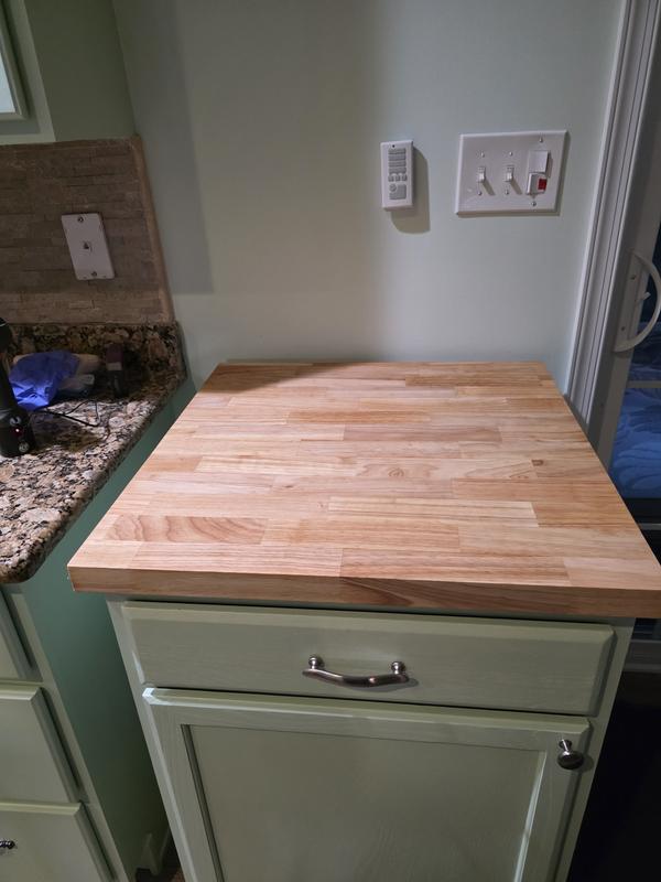 allen + roth 10-ft x 25-in x 1.5-in Finger-jointed Natural Hevea ...