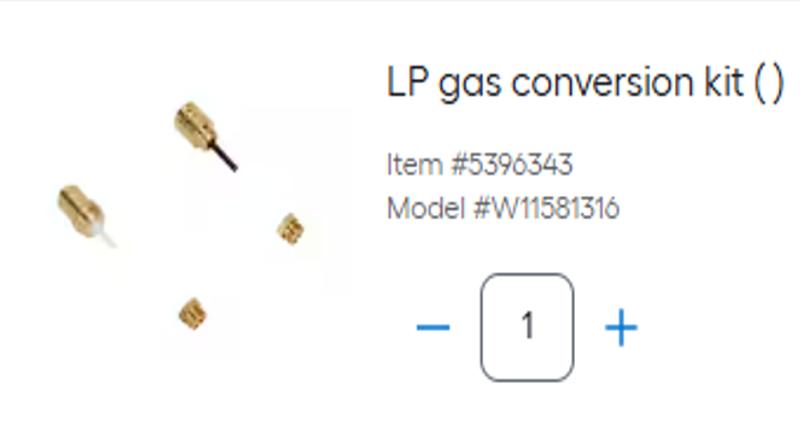 Whirlpool Lp Gas Conversion Kit 49572A at Lowes.com