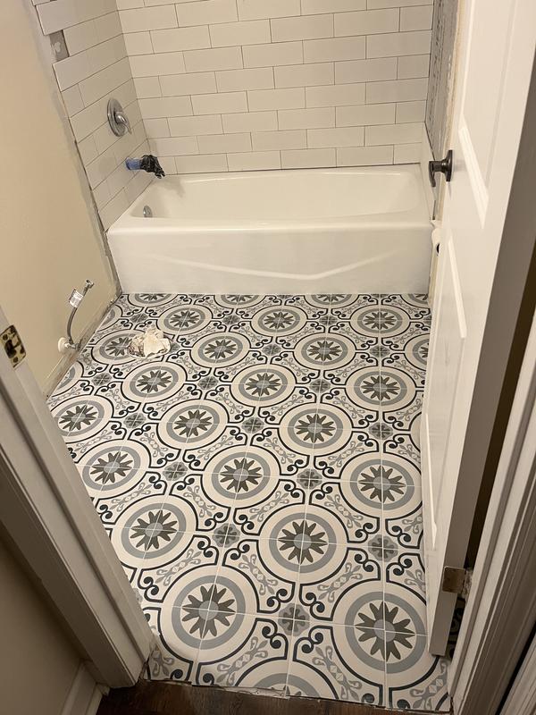 Artmore Tile Agave Poppy Blue 8-in x 8-in Matte Porcelain Encaustic ...