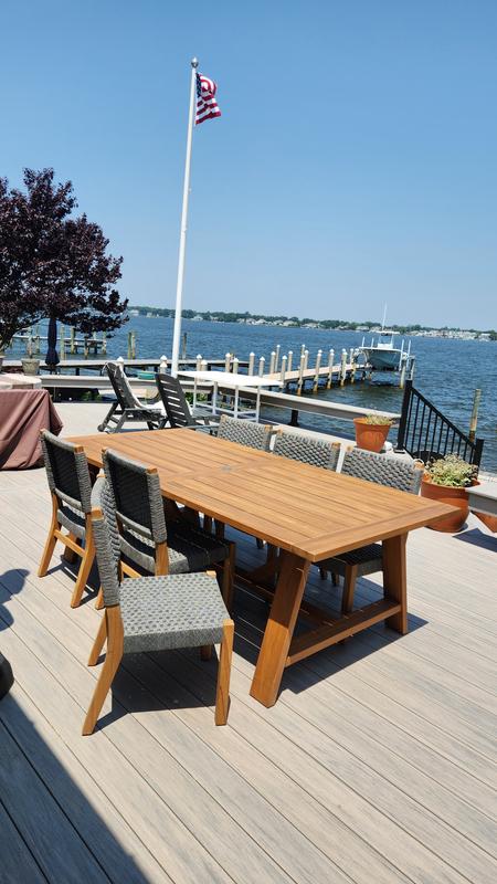 Cambridge Casual Savoy 7 -Piece Unfinished Teak Wood Patio Dining Set ...