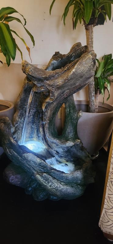Alpine Corporation 41-in H Fiberglass Water Rock Waterfall Outdoor ...