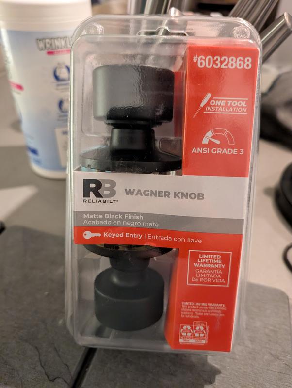 RELIABILT Matte Black Exterior Keyed Entry Door Knob in the Door Knobs ...
