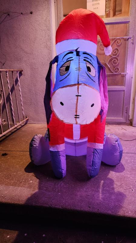 Disney 3.5-ft Lighted Disney Eeyore Santa Christmas Inflatable in the ...