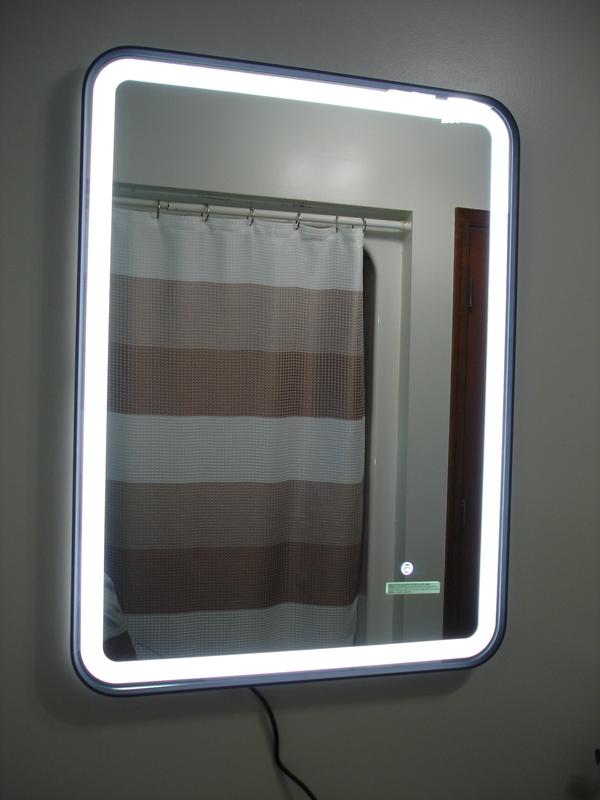 Forclover 28-in x 28-in Framed Round Dimmable LED Lighted Fog Free ...