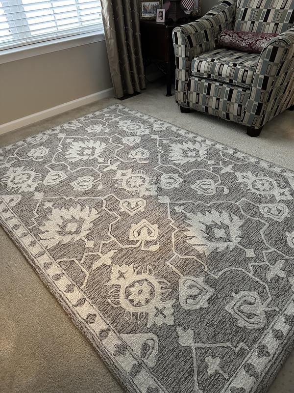 allen + roth Callaway 8 x 10 (ft) Tufted Wool Mocha Rectangular Indoor ...