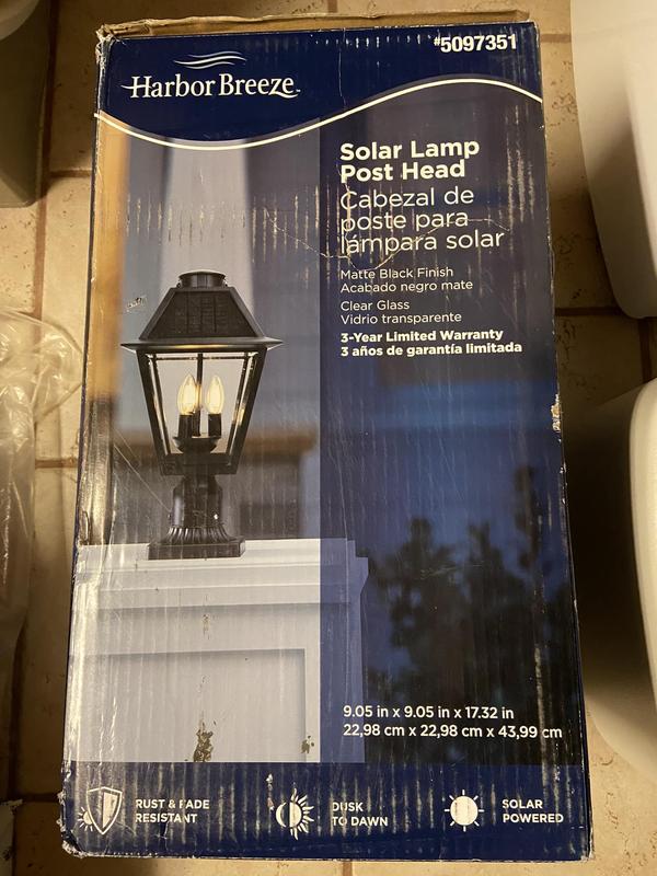 allen + roth Solar Lamp 17.32-in H Black Solar LED Pier-mounted Light ...