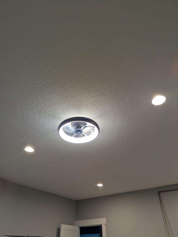 Siljoy 20 In White Flush Mount Modern Ceiling Fan With Led Lights For