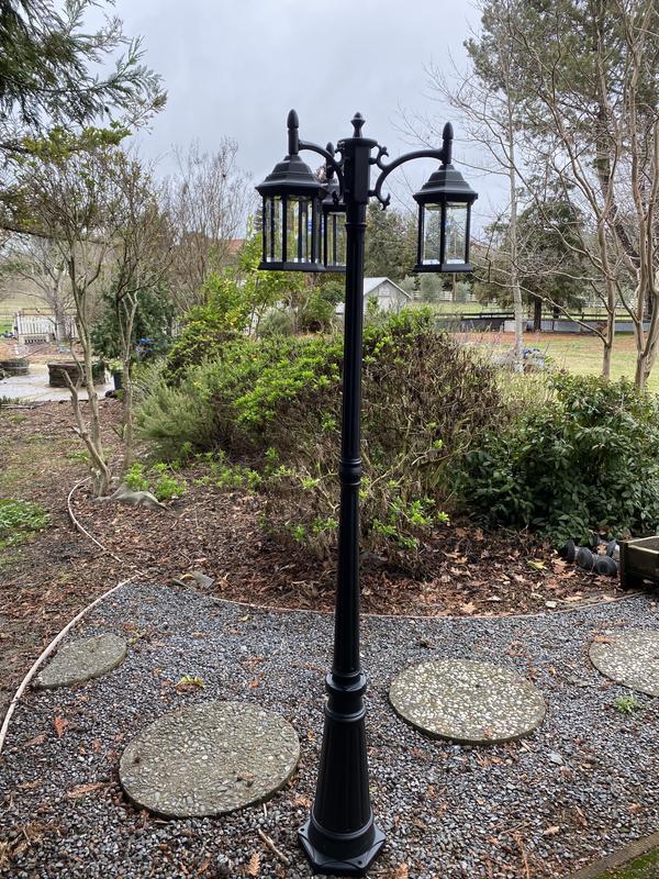 allen + roth Lamp Post Black Hardwired Incandescent Post light in the ...