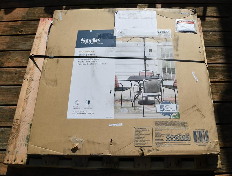Style Selections Davenport Square Outdoor Dining Table 36-in W x 36.02 ...