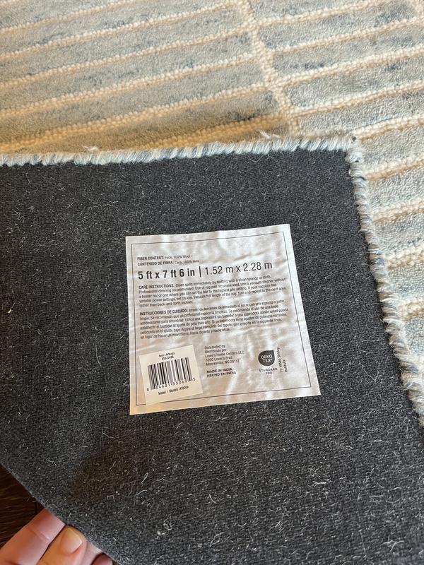 allen + roth Serene Sails 9 X 12 (ft) Wool Blue Ivory Indoor Geometric ...