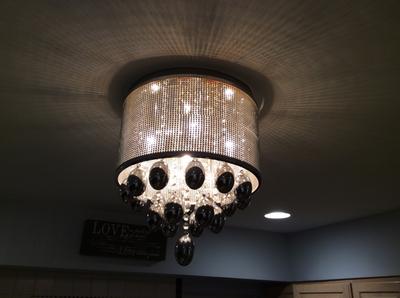 Robin 1-Light 18.5-in Chrome/Black Flush Mount Light at Lowes.com