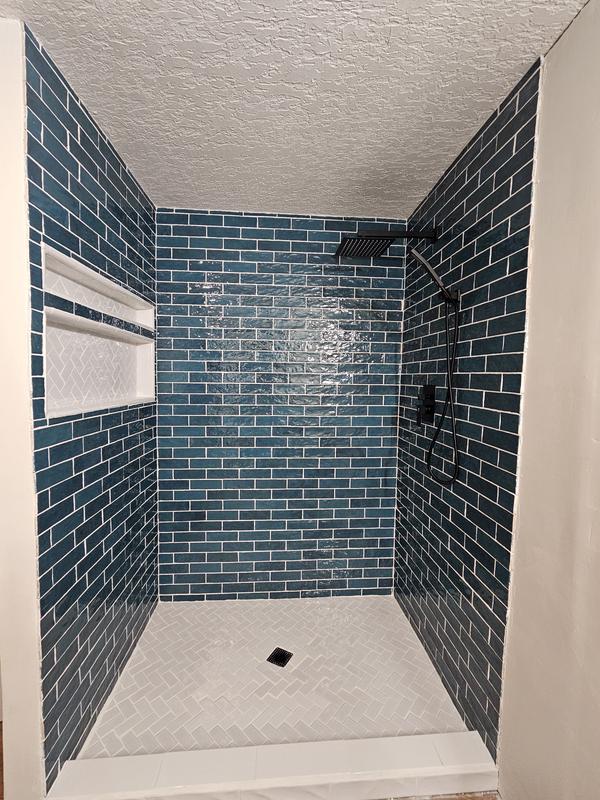 Satori Hudson Mist 11-in x 11-in Glossy Porcelain Herringbone Subway ...