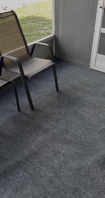 Style Selections Crestline Granite Gray 16-oz sq yard Solution-dyed ...
